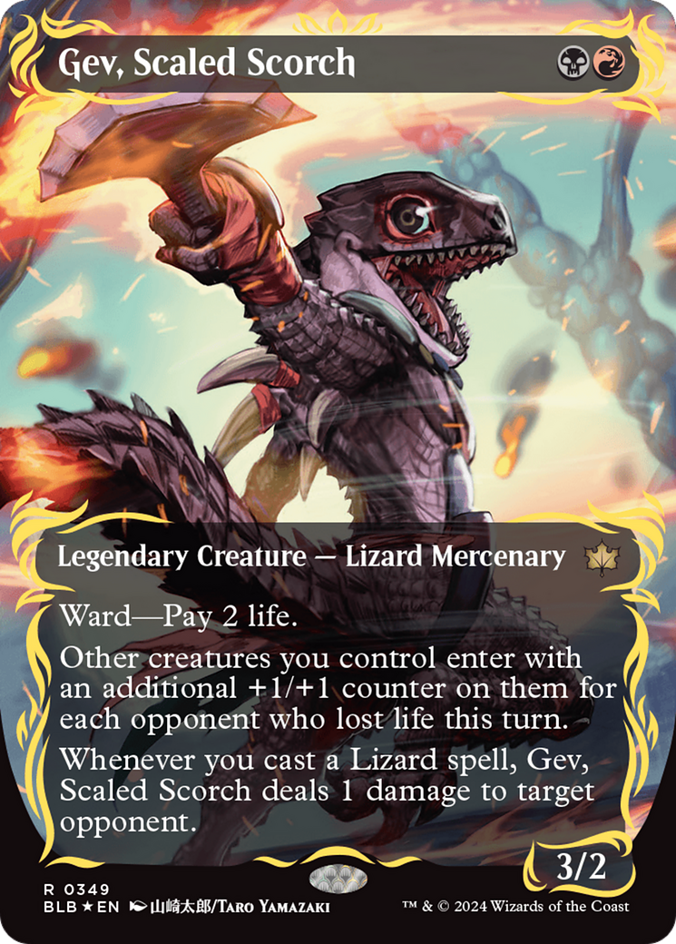 FOIL Gev, Scaled Scorch (BLB-349) - Bloomburrow: (Showcase) (Borderles – Gameology product