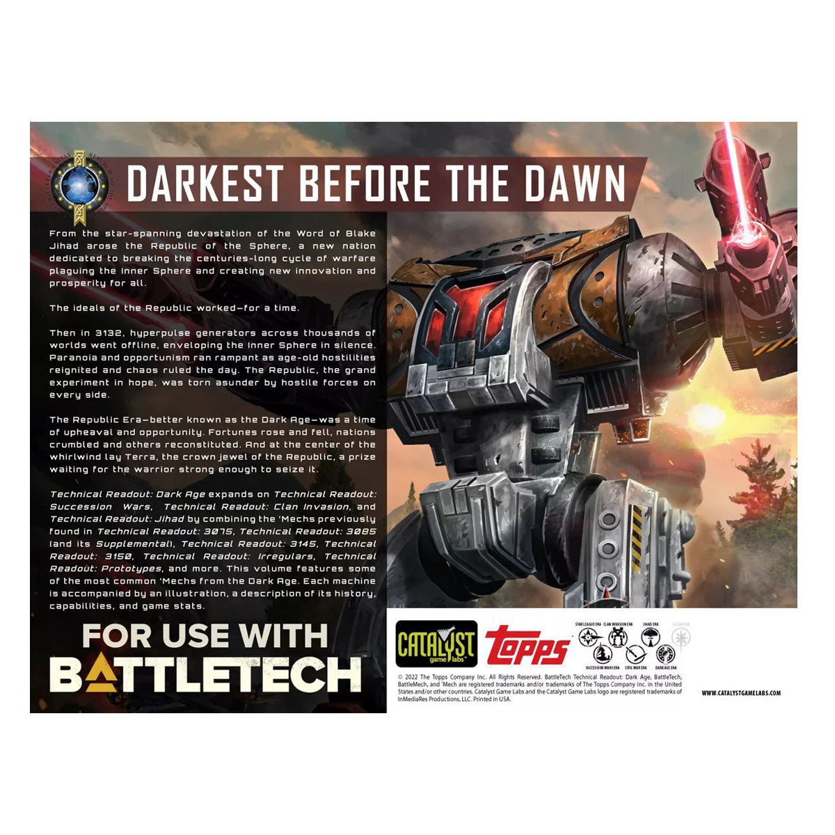 Battletech Technical Readout Dark Age – Gameology product Battletech Technical Readout Dark Age – Gameology product
