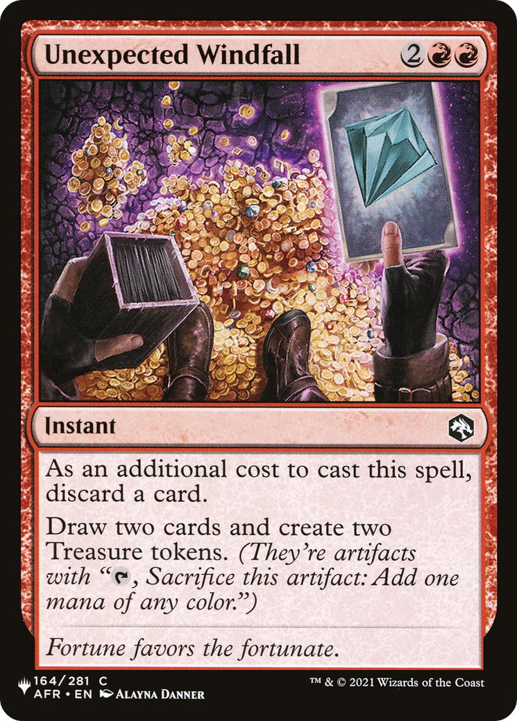 Unexpected Windfall (LIST-AFR-164) - The List - Magic The Gathering – Gameology product