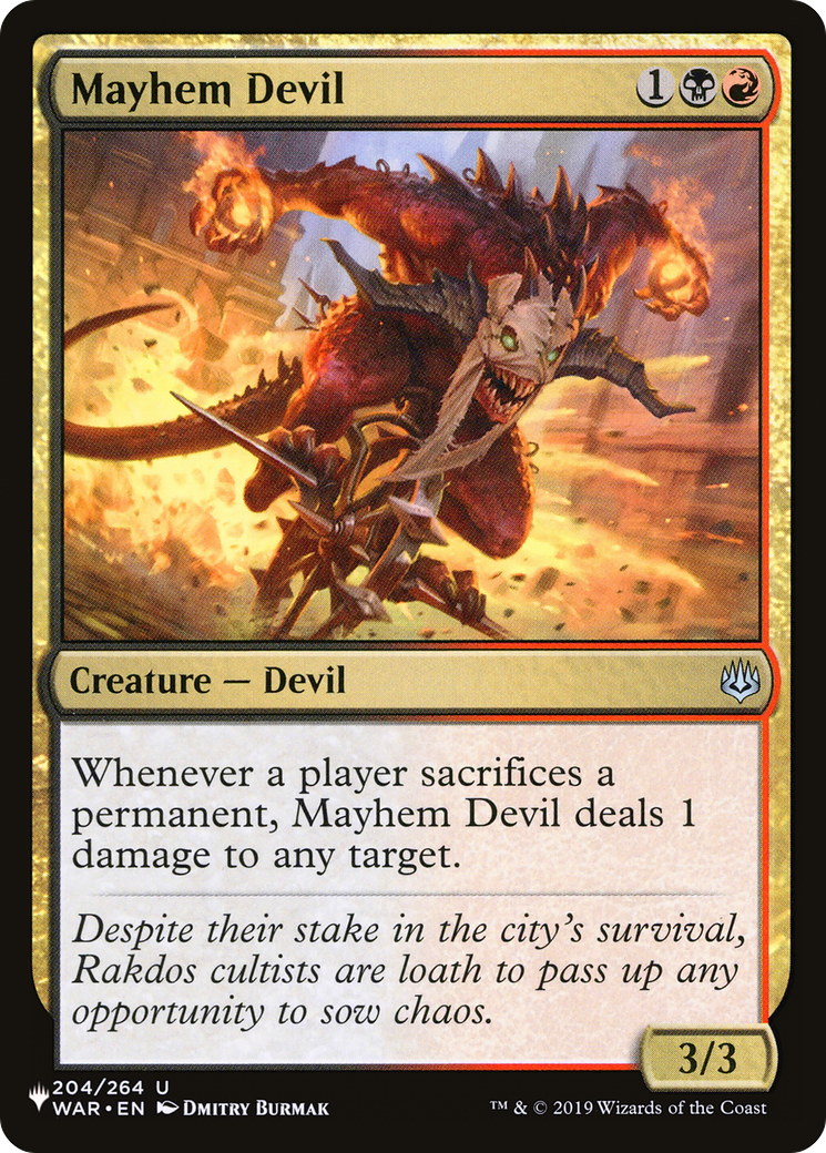 Mayhem Devil (LIST-WAR-204) - The List - Magic The Gathering ...