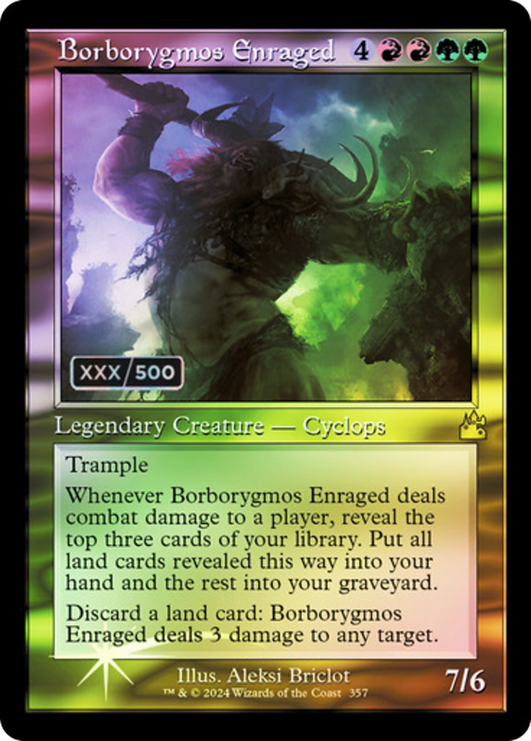Borborygmos Enraged Retro Frame Serial Numbered RVR 357 Ravnica ...