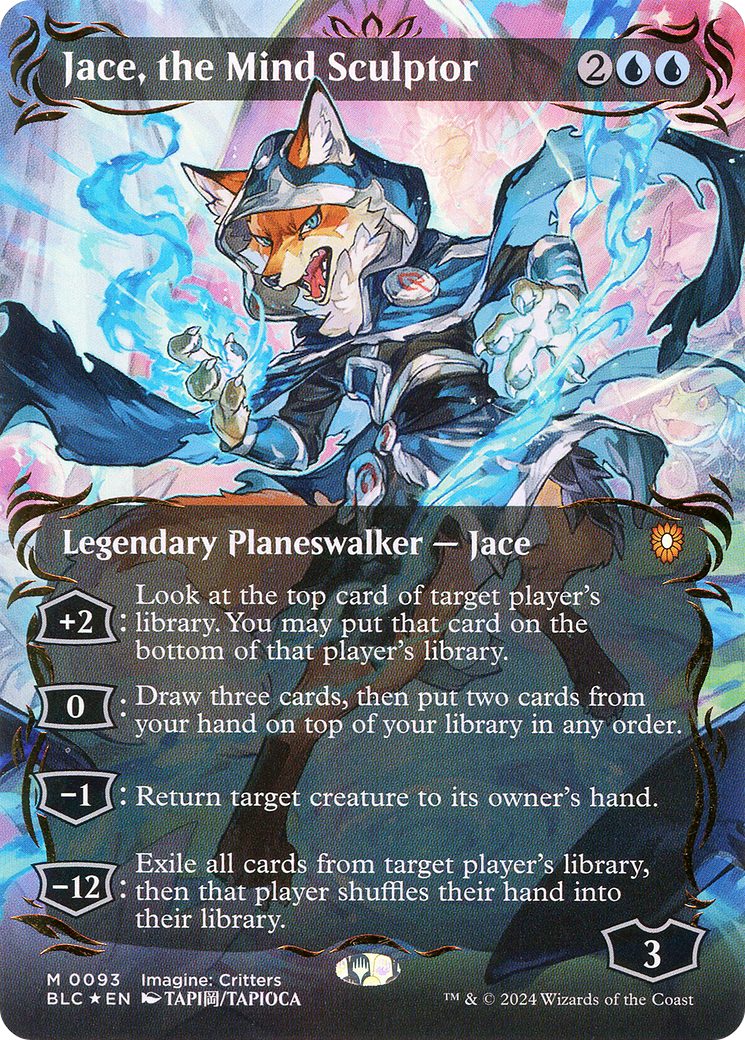 Jace the Mind Sculptor Borderless Raised BLC 093 Bloomburrow Commander ...