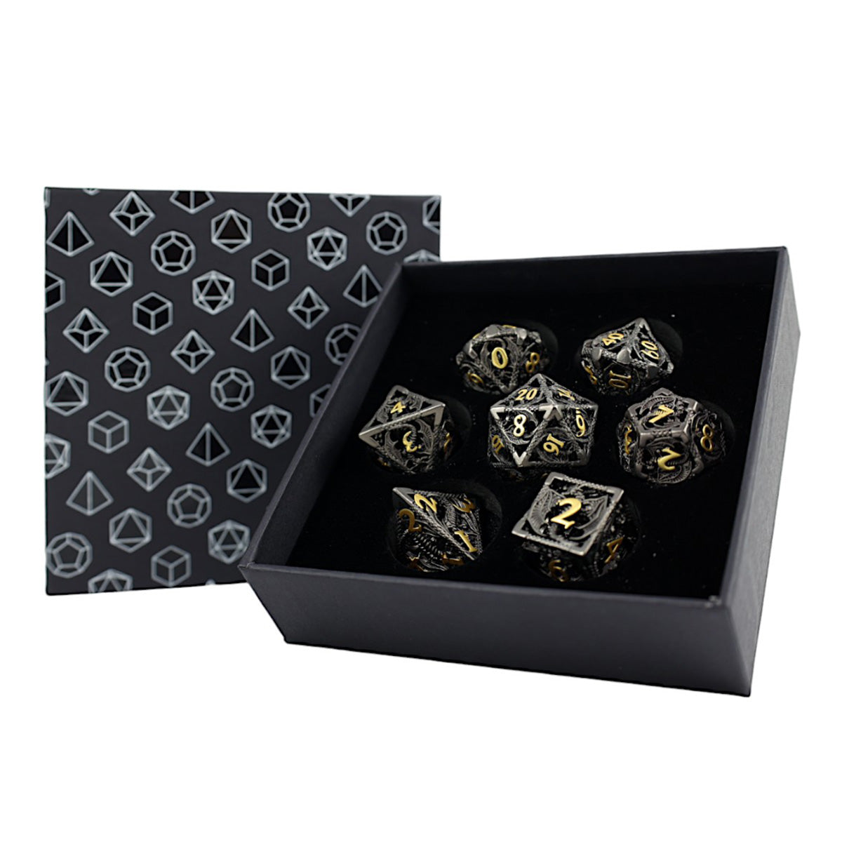 LPG Dice RPG Set Hollow Dragon - Black and Gold – Gameology product