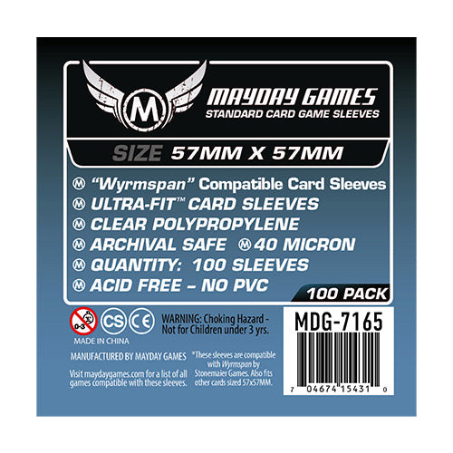 Mayday Standard "Wyrmspan Compatible" Sleeves 57 X 57 MM (Pack of 100 ...