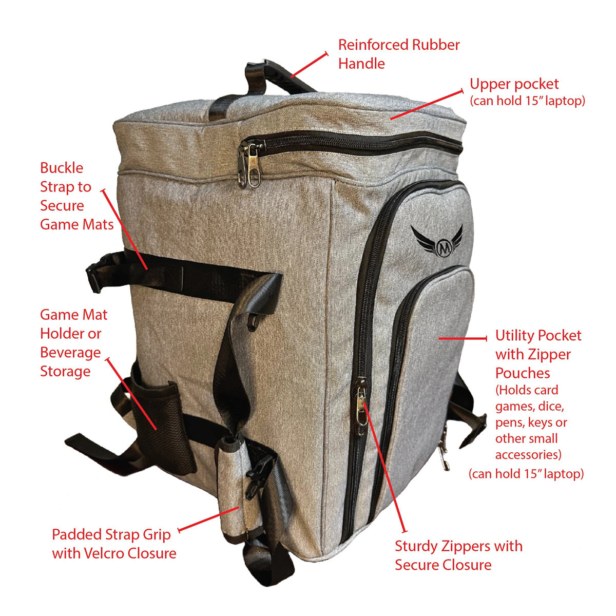 Mayday Ultimate Game Night Backpack Bag - Charcoal Grey – Gameology product