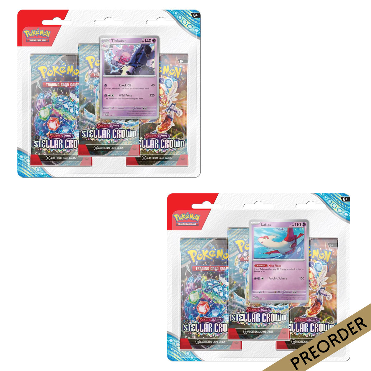 Scarlet & Violet 7 Stellar Crown Three Booster Blisters (Pair) POKEMON ...