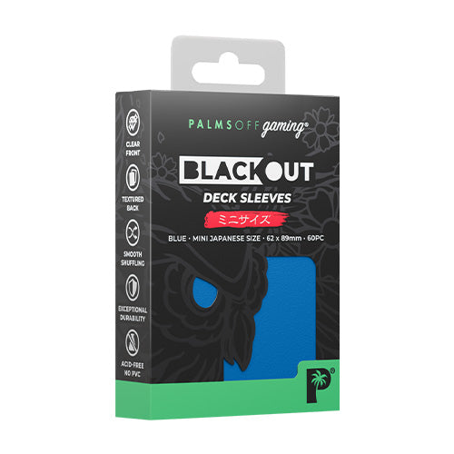 Palms Off Japanese 60pc Blackout Deck Sleeves - Blue – Gameology