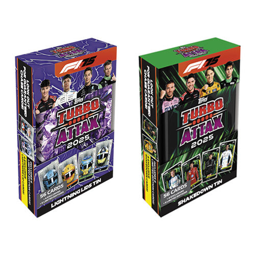 TURBO ATTAX Formula 1 2025 Mega Tins Shake Down/Lightning Lids (Pair ...
