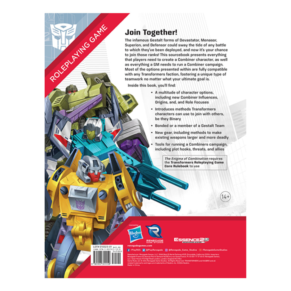 Transformers RPG - The Enigma of Combination – Gameology product