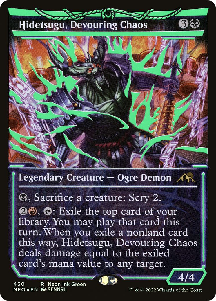 FOIL Hidetsugu, Devouring Chaos (Neon Green) (NEO-430) - Kamigawa: Neo ...