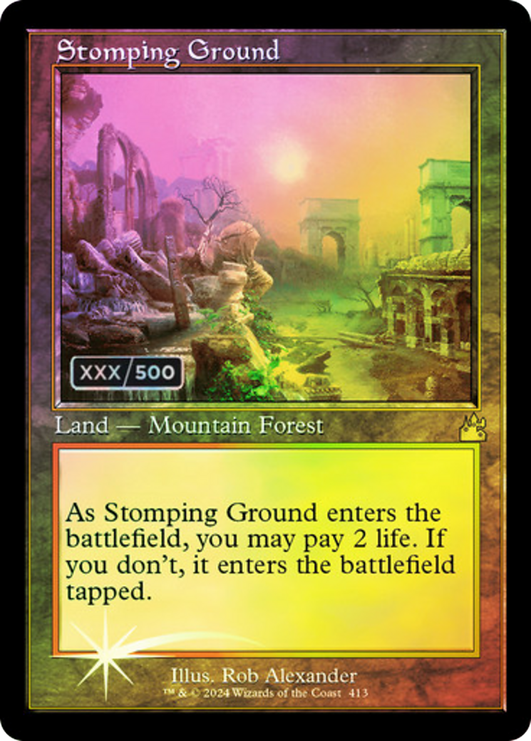 Stomping Ground Retro Frame Serial Numbered RVR 413 Ravnica Remastered ...