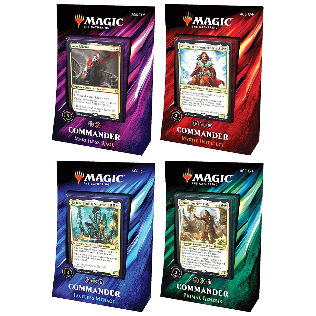 Magic Commander 2019 (set of 4) MTG – Gameology product