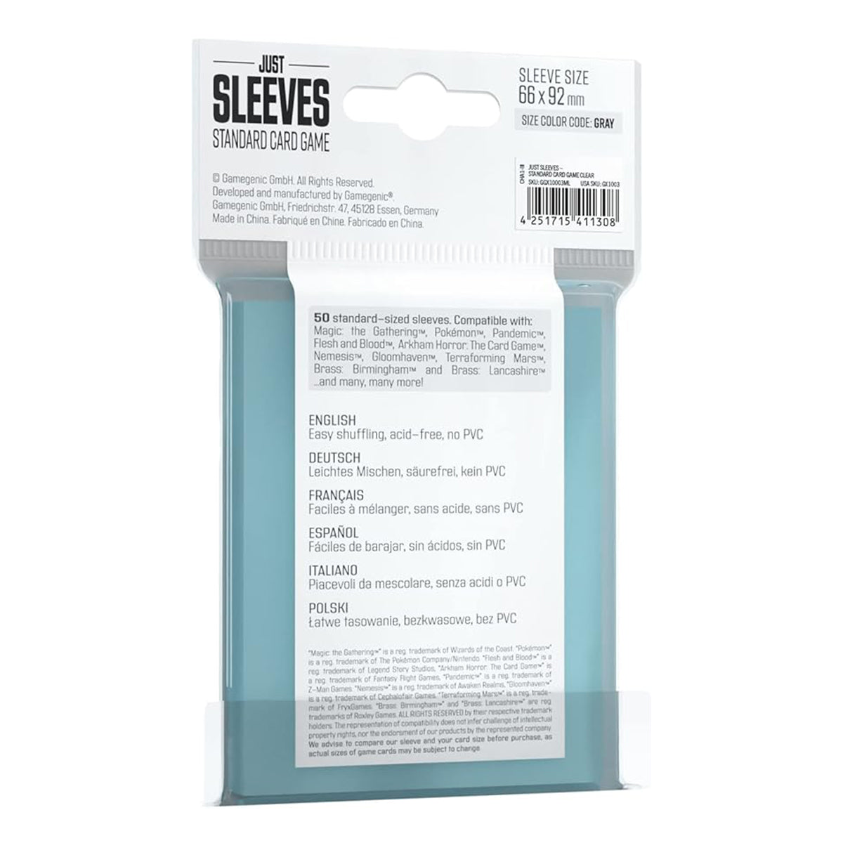 Gamegenic Just Sleeves Standard Card Game Clear 50ct – Gameology product