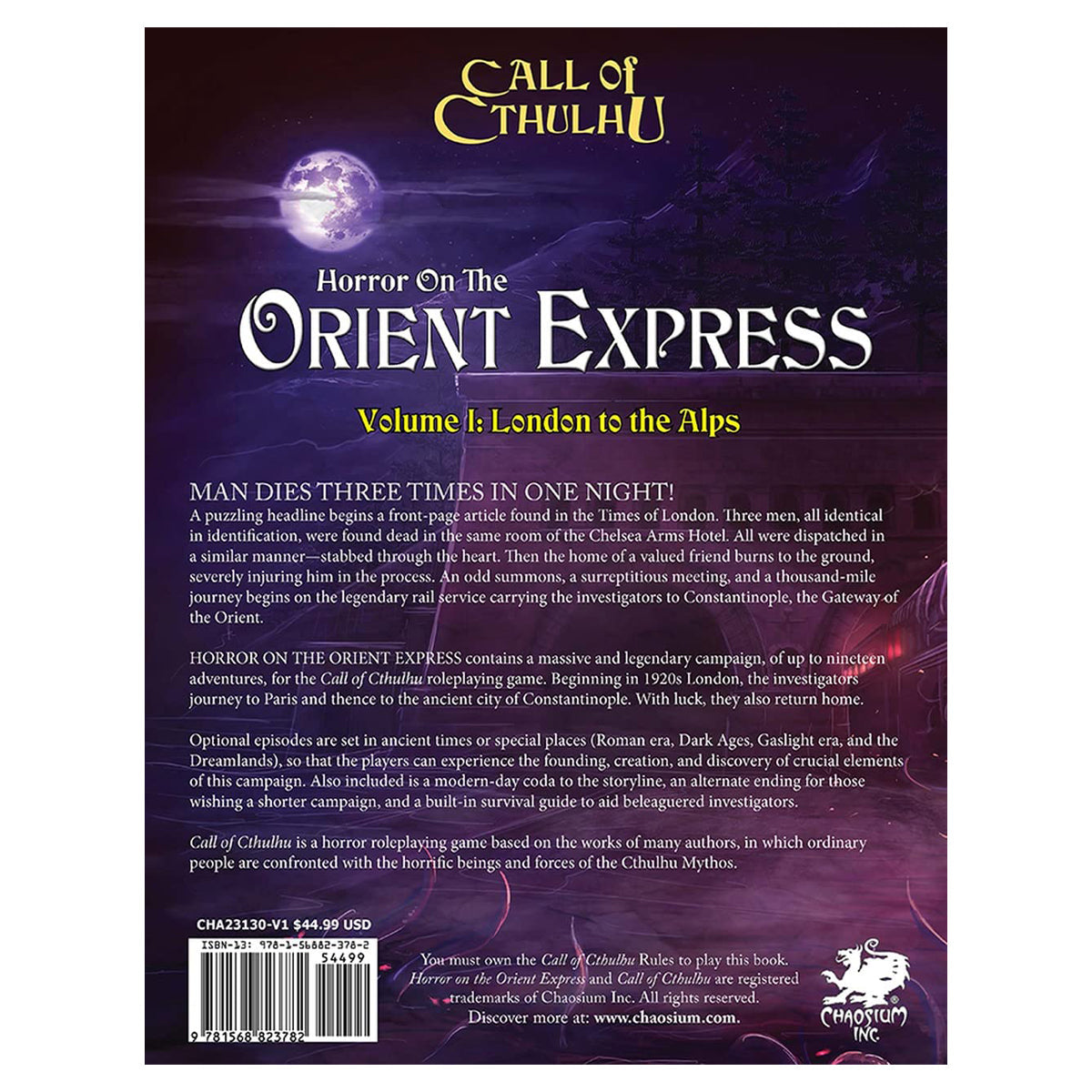 Call of Cthulhu RPG - Horror on the Orient Express 2 Volume Set ...