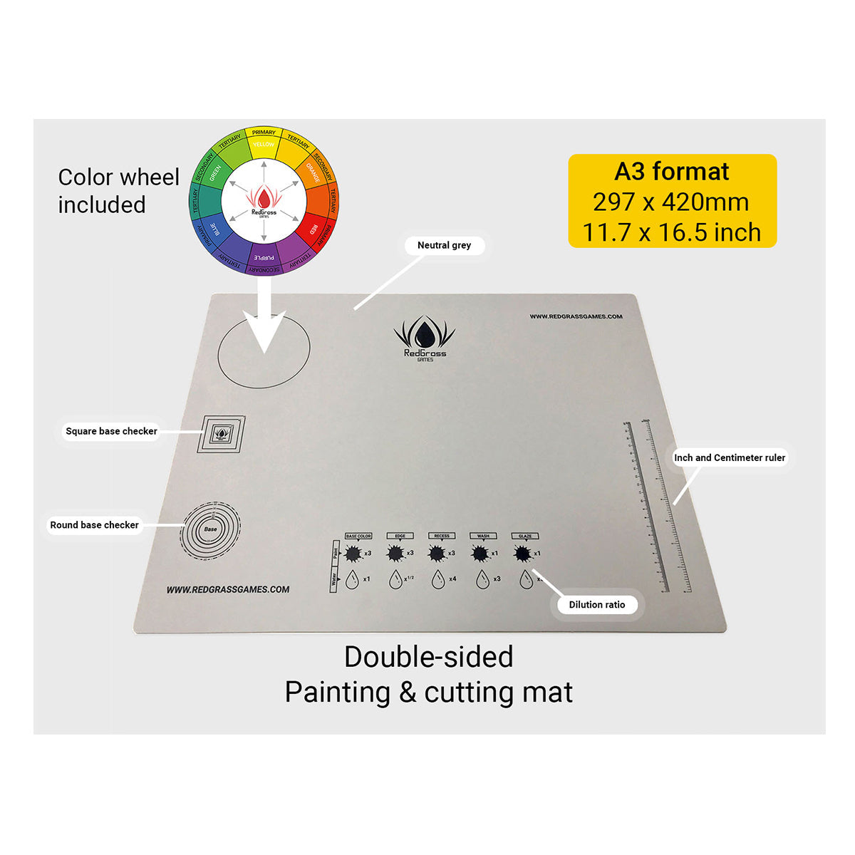 Redgrass Painting Mat A3 – Cut Resistant – Gameology product