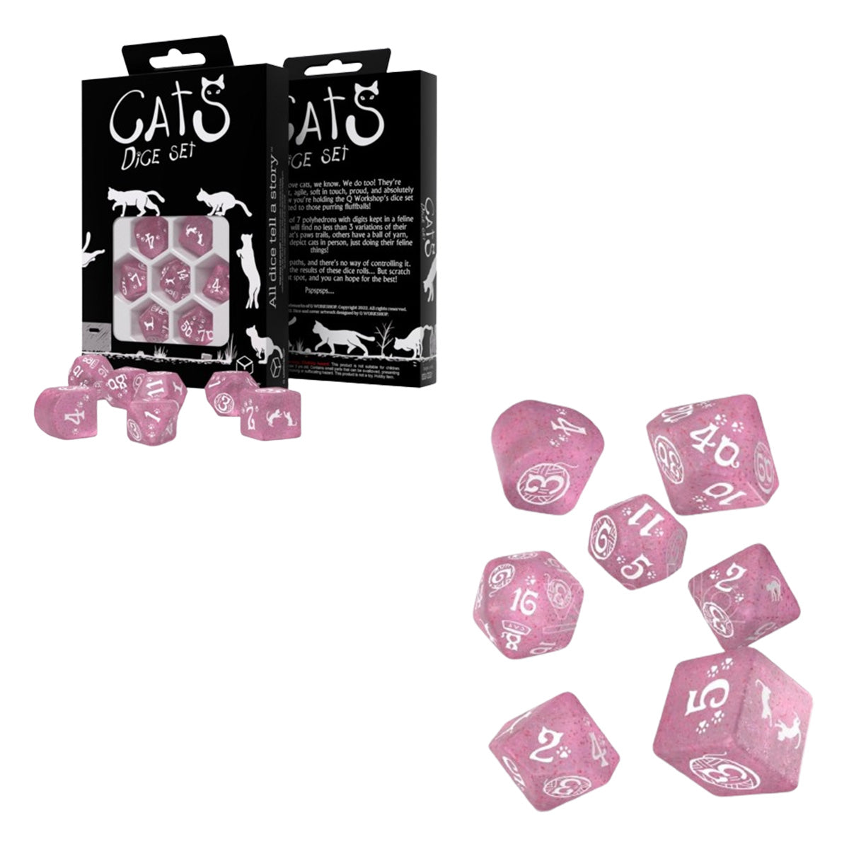 Q Workshop - Cats Dice Set - Daisy Dice Set 7 – Gameology product