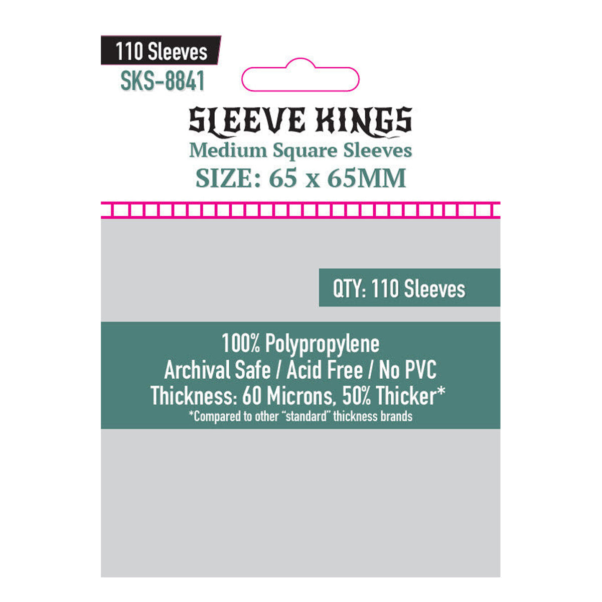 Sleeve Kings Board Game Sleeves Medium Square Sleeves (65mm x 65mm) (1 ...
