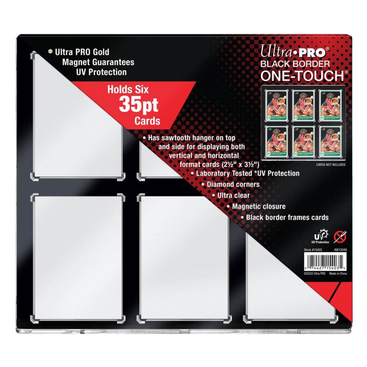 ULTRA PRO ONE TOUCH - Black Border 35pt 6 x Card Pack – Gameology product